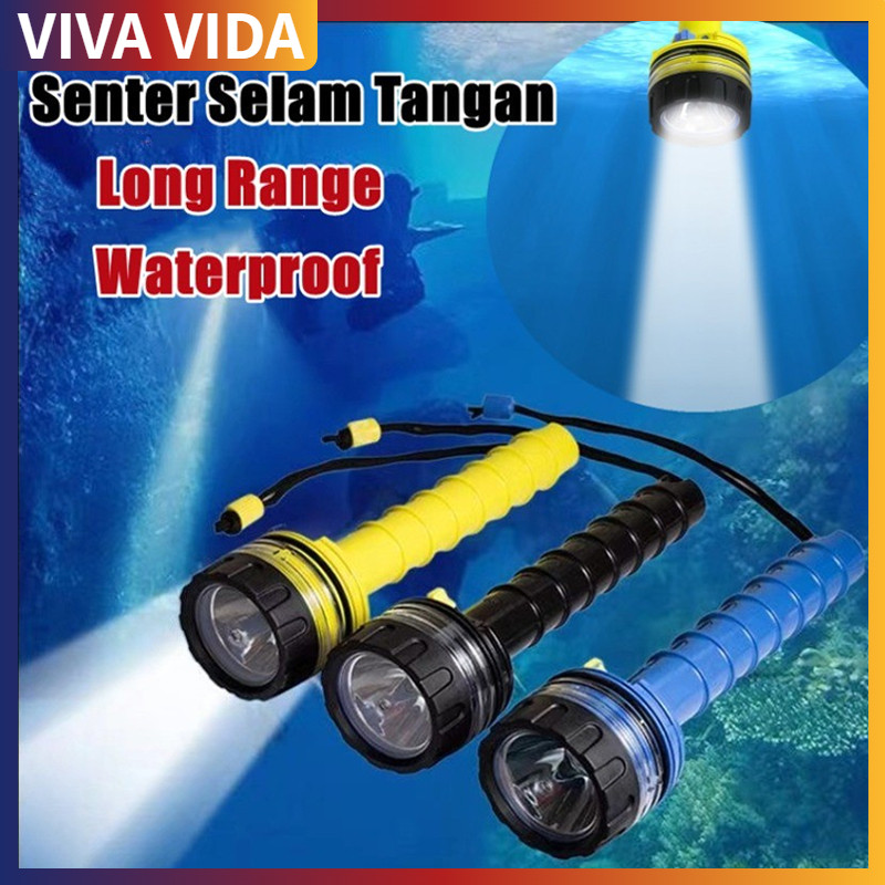 Jual Senter Selam Scuba Underwater Waterproof Led Diver Light LED ...