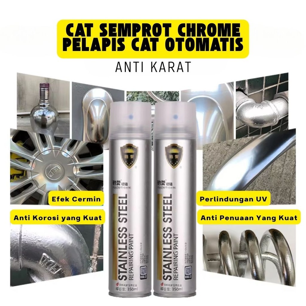 Jual Cat Semprot Chrome Pilox Spray Paint Stainless 350 ML Anti Karat Warna | Shopee Indonesia
