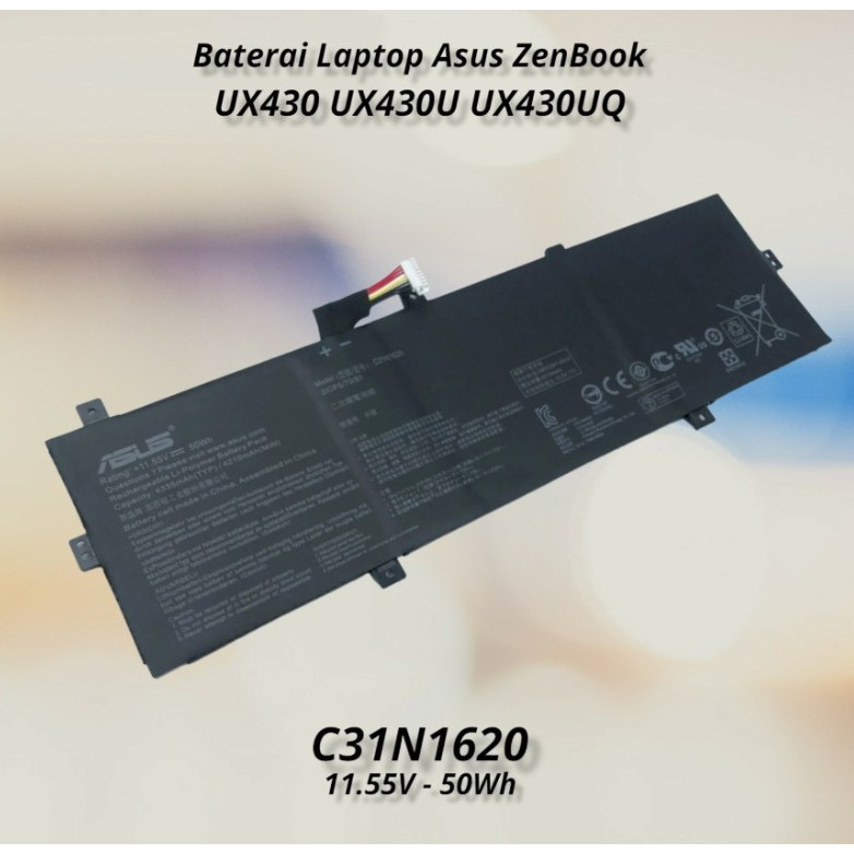 Jual BATERAI ORIGINAL ASUS UX430 UX430U UX430UA UX430UN UX430UQ C31N1620 | Shopee Indonesia