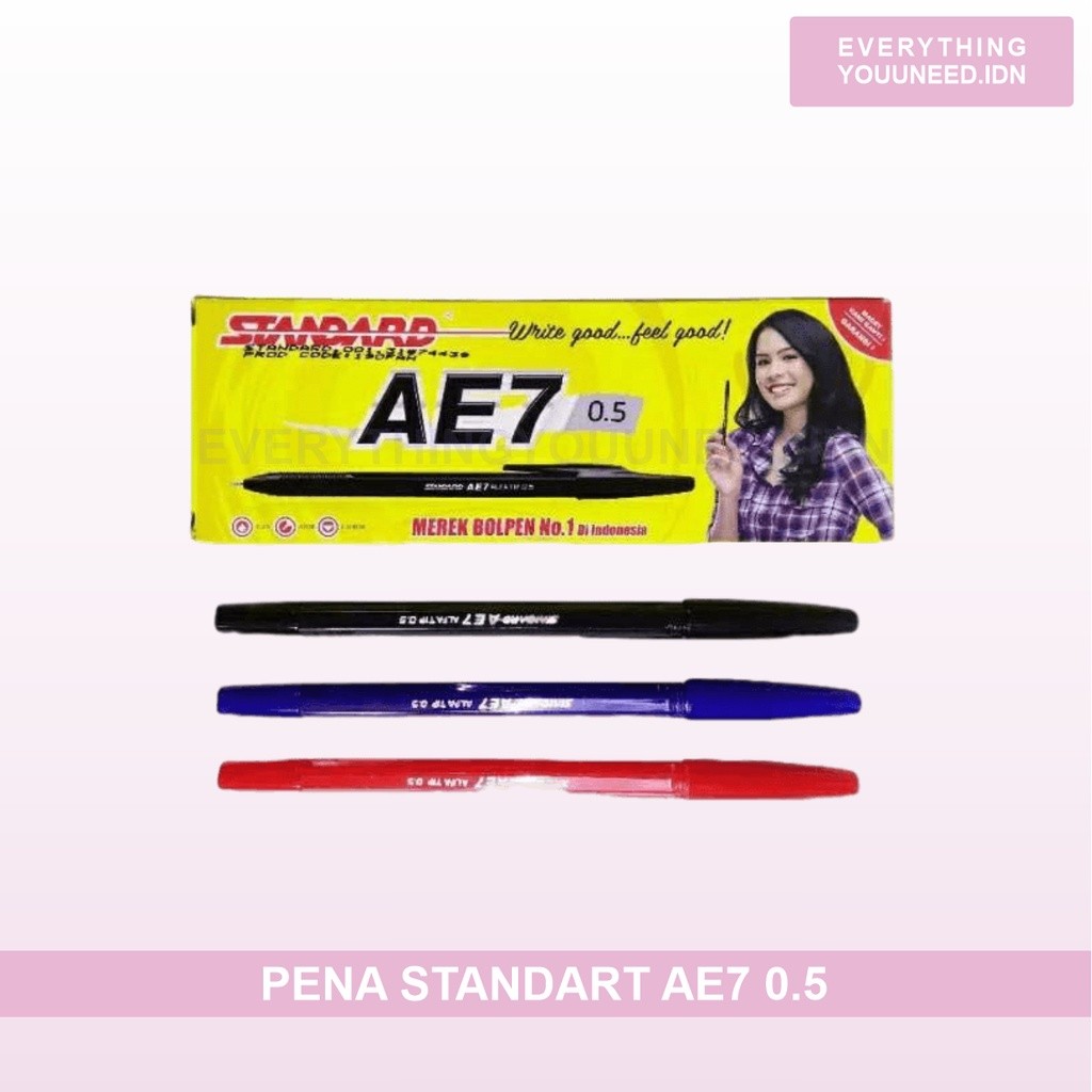 Jual Pena Standar / Standard AE7 Hitam , Biru & Merah | Shopee Indonesia