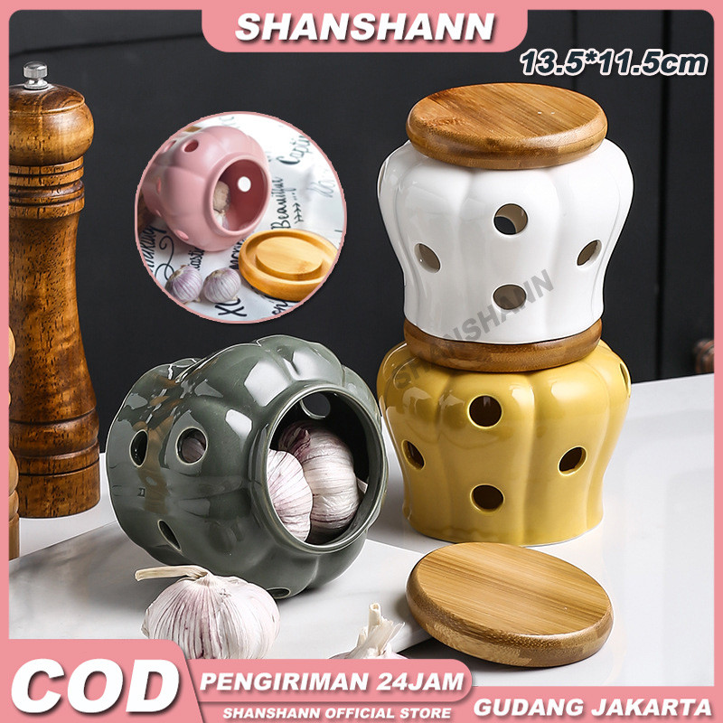 Jual Jar Keramik Bawang /Tempat Bawang Aesthetic / Tempat Bawang ...