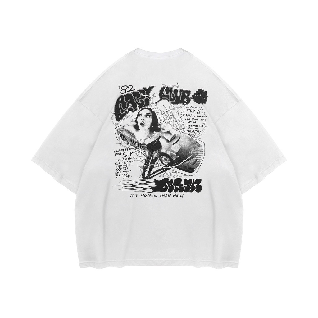 Jual PROOF X MRJN - White Oversize T-shirt Racer Club | Shopee Indonesia