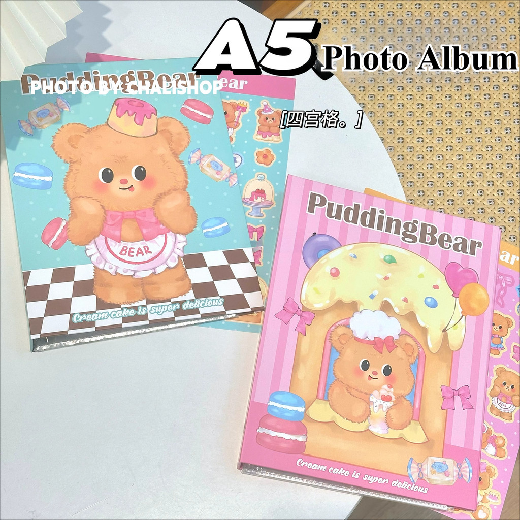 Jual Pudding Bear A5 4-Grid Photo Album Cute 3-Inch PhotoCard Binder for K-Pop Idols ...