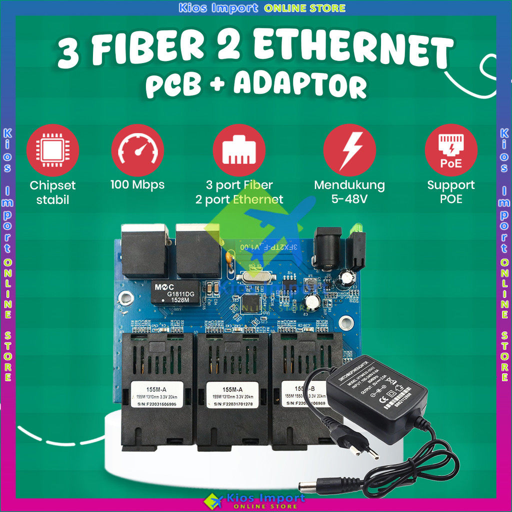 Jual [ TERLARIS ]【Support POE】3F2E AAB port Fiber Optik PCB Board ...