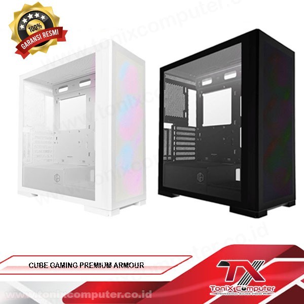 Jual CUBE GAMING PREMIUM ARMOUR ATX Gaming Case black/White | Casing PC ...