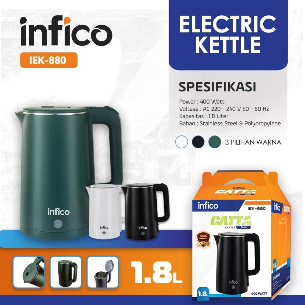 Jual INFICO Teko Termos Listrik 1,8 Liter Kettle Pemanas Air Otomatis ...