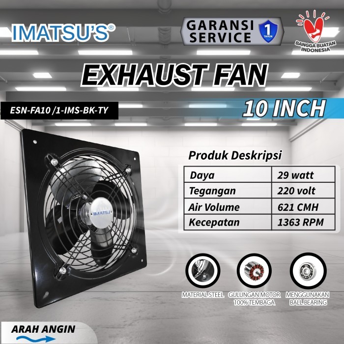 Jual Exhaust Fan Dinding Standard 10 Inch Kipas Hexos Hisap Tembok Wall ...