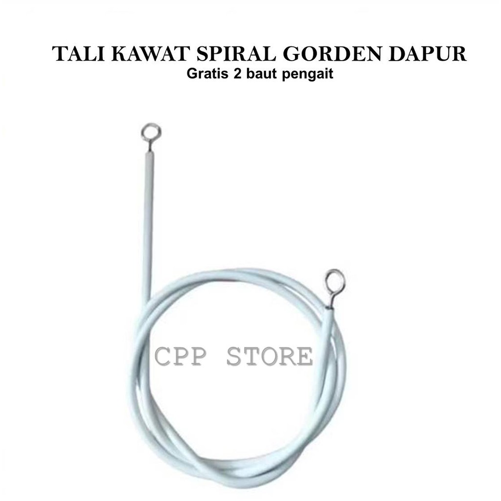 Jual Kawat Spiral Gorden Dan Hook Tempel Gorden Kolong Dapur - Tali ...