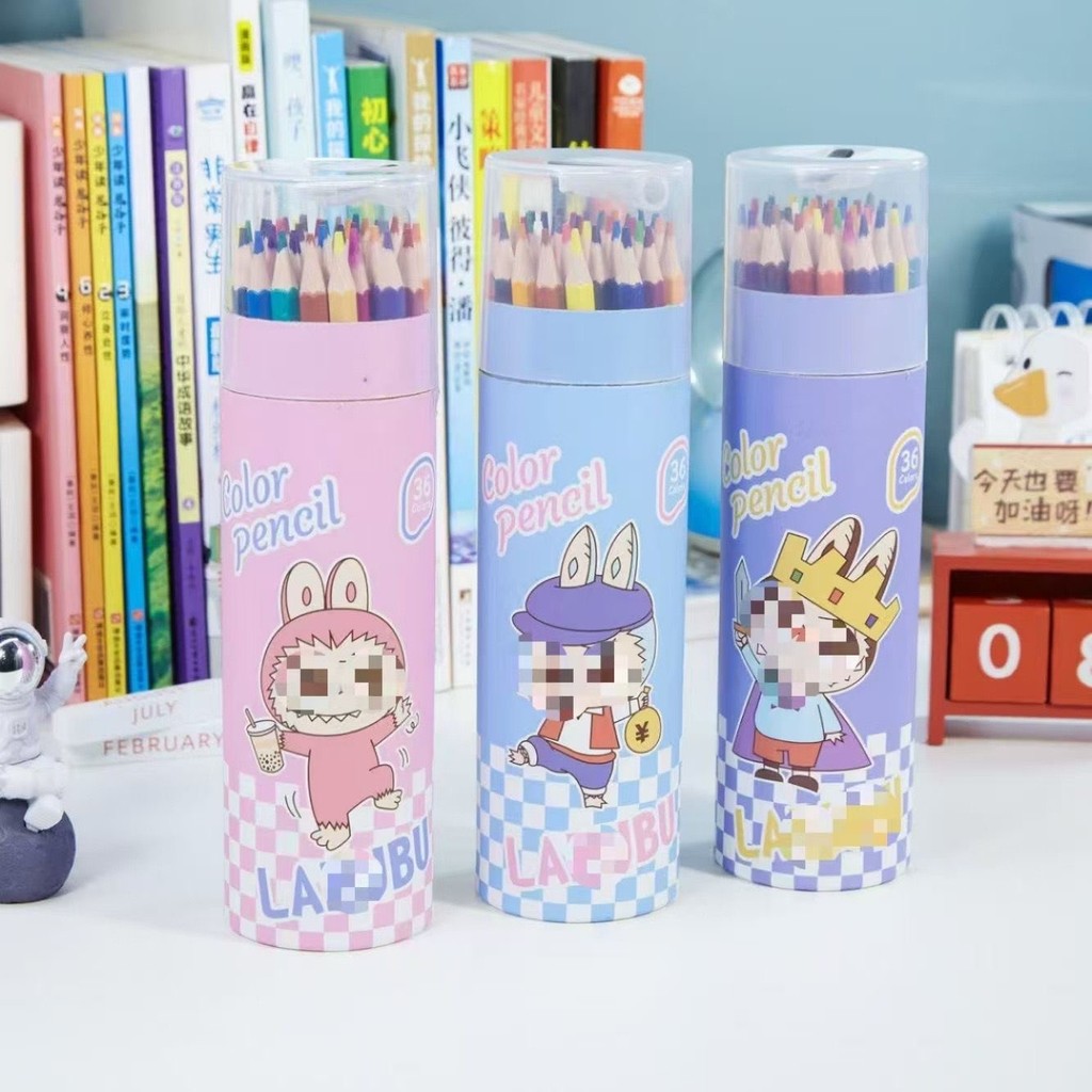 Jual COLOR PENCIL LABUBU SET ISI 18 PCS pensil warna karakter lucu ...