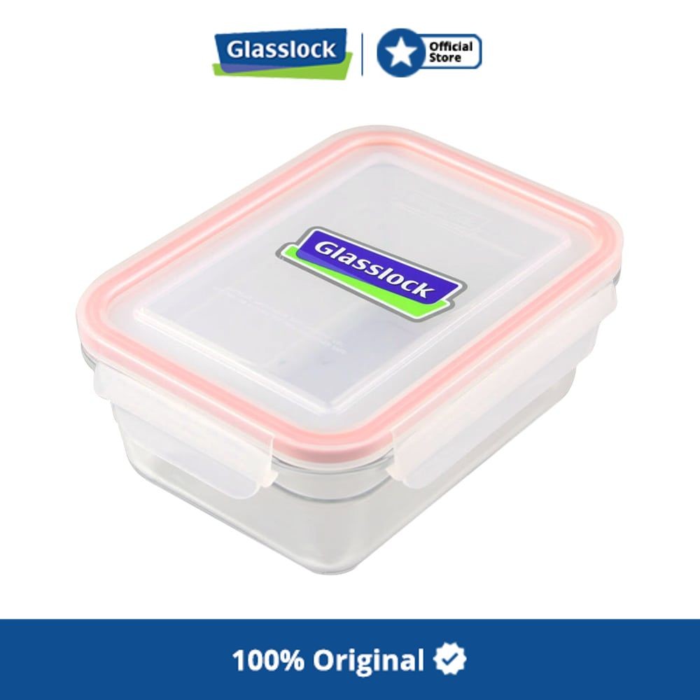 Jual Glasslock 970 ml Wadah Makanan Oven Ring Taper Rectangle - Orange ...