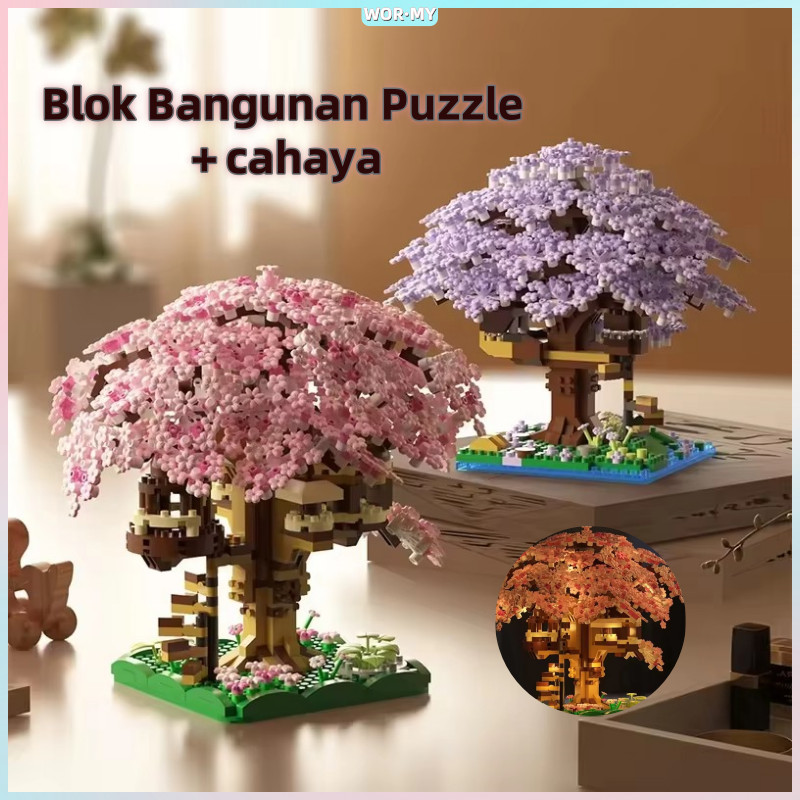 Jual 【WOR·MY】Blok Bangunan Puzzle Mainan Bunga pohon sakura NanoBlock ...
