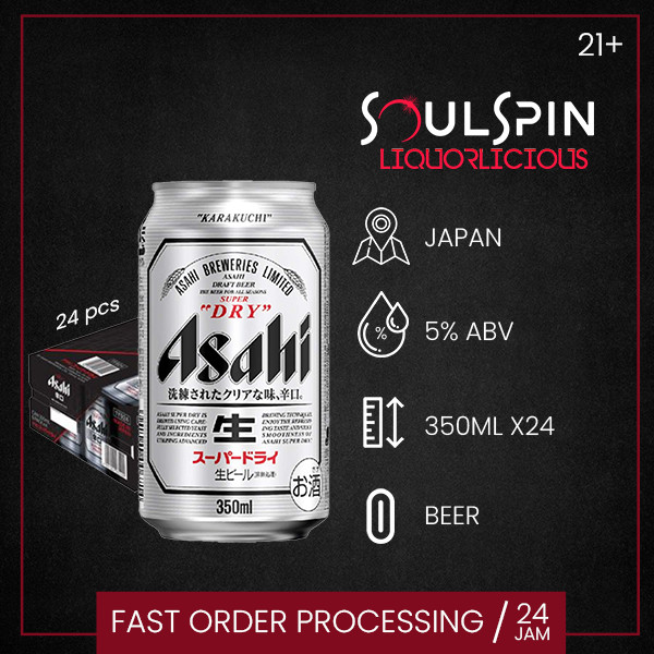 Jual Asahi Super Dry 350ml [ Dus isi 24 Kaleng ] Japanese Beer Bir ...
