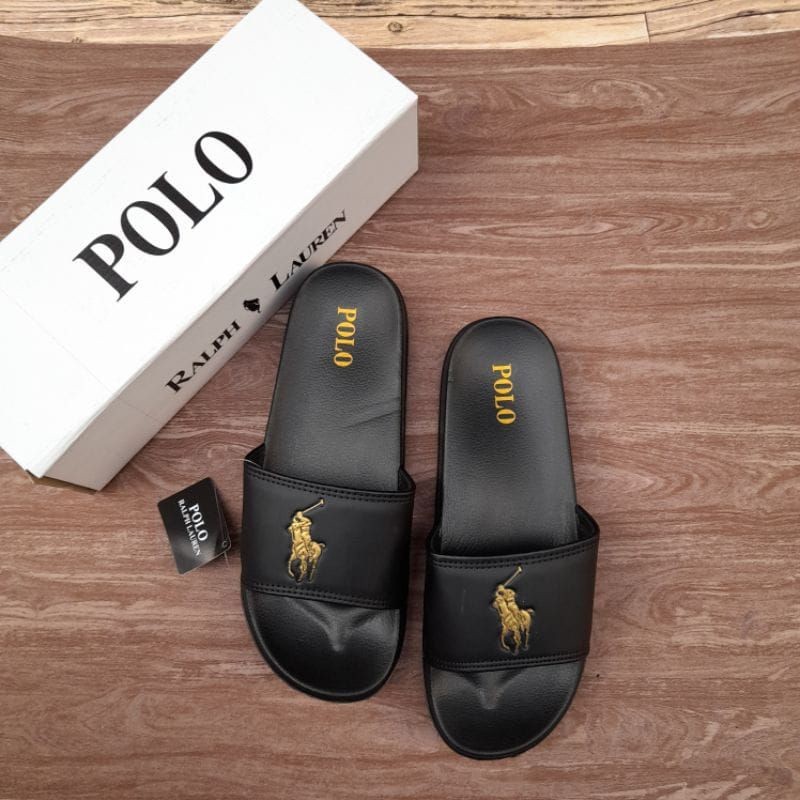 Jual Polo Sandal Slop Pria Wanita Sendal Slop Wanita Black Ukuran 36 ...