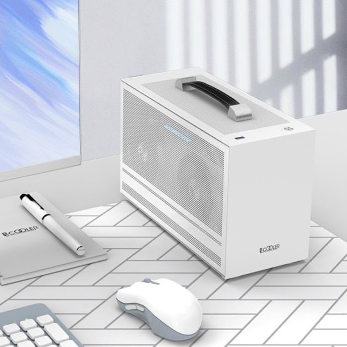 Jual PCCooler Mini I100 Pro Mesh ITX Case For PC + Riser Vertical GPU ...