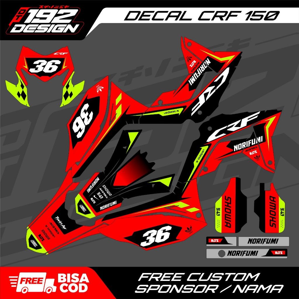 Jual Decal Variasi Honda Crf 150 L Merah Stabilo Custom | Shopee Indonesia