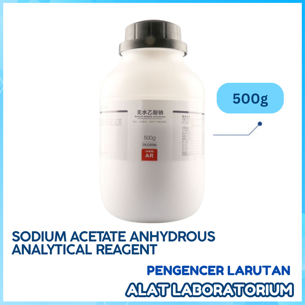 Jual Sodium Acetate Anhydrous, Analytical Reagent (AR) 500g | Shopee ...