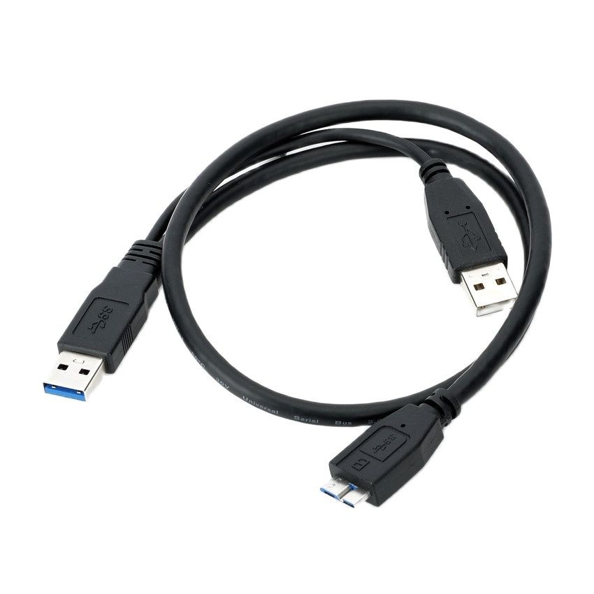 Jual USB 3.0 Dual Power Y Shape 2 X Type A to Micro B Super Speed Cable ...