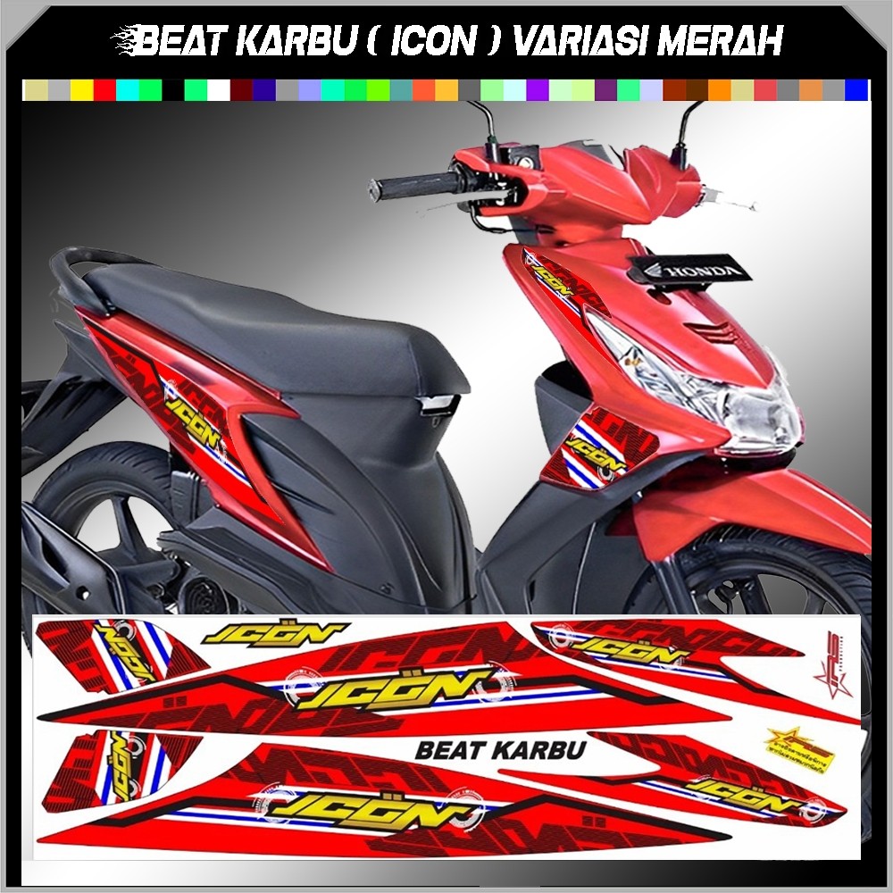 Jual Striping Variasi Beat Karbu Icon Pro Motif Striping Stiker Sticker ...