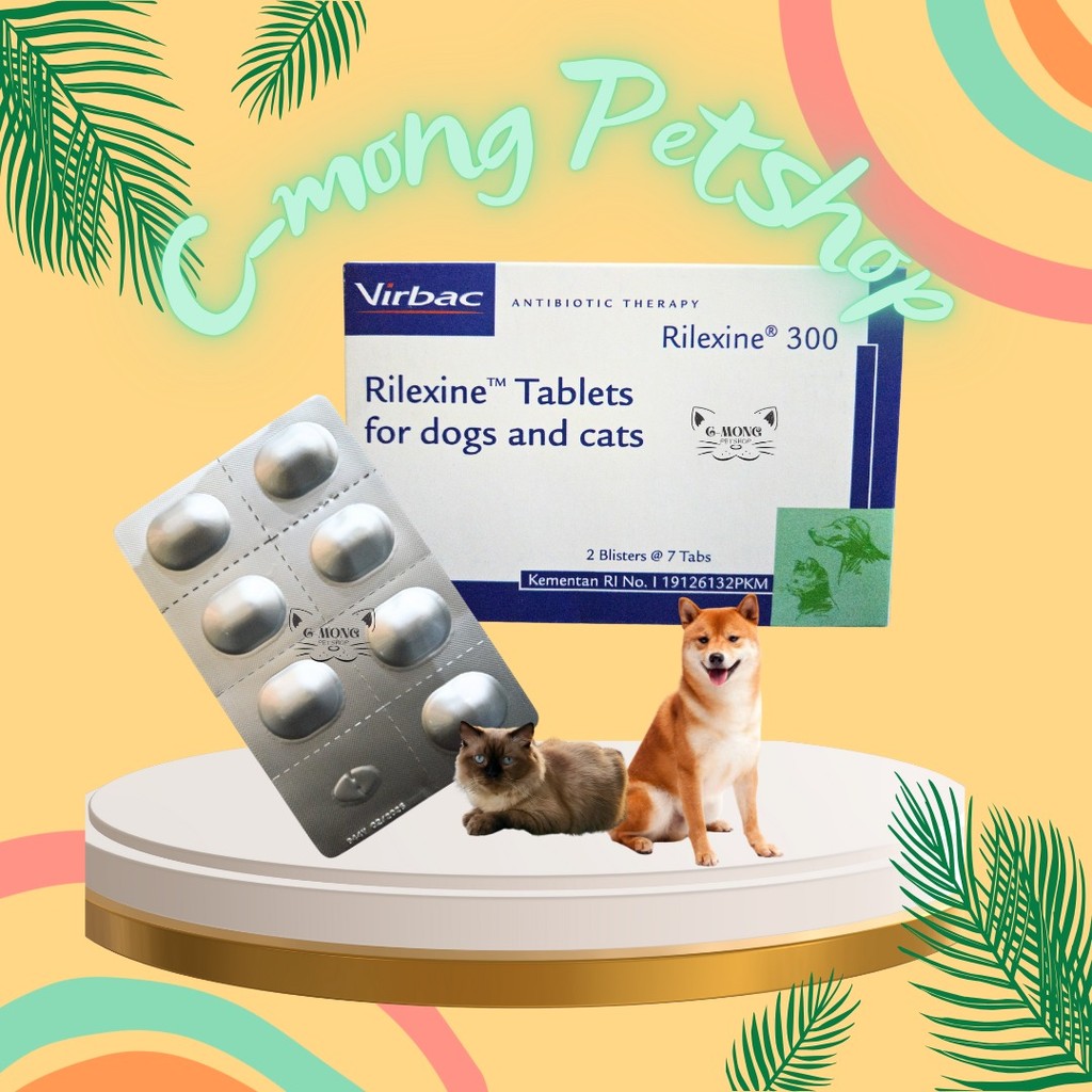 Jual Rilexine 300mg Virbac (1 BLISTER = 7 TABLET) For Cats & Dogs ...