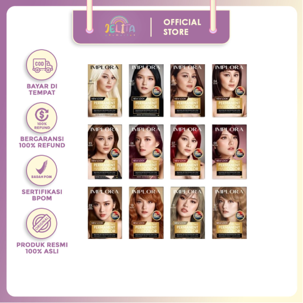 Jual JBH - Implora Permanent Hair Color | Pewarna Rambut | Shopee Indonesia