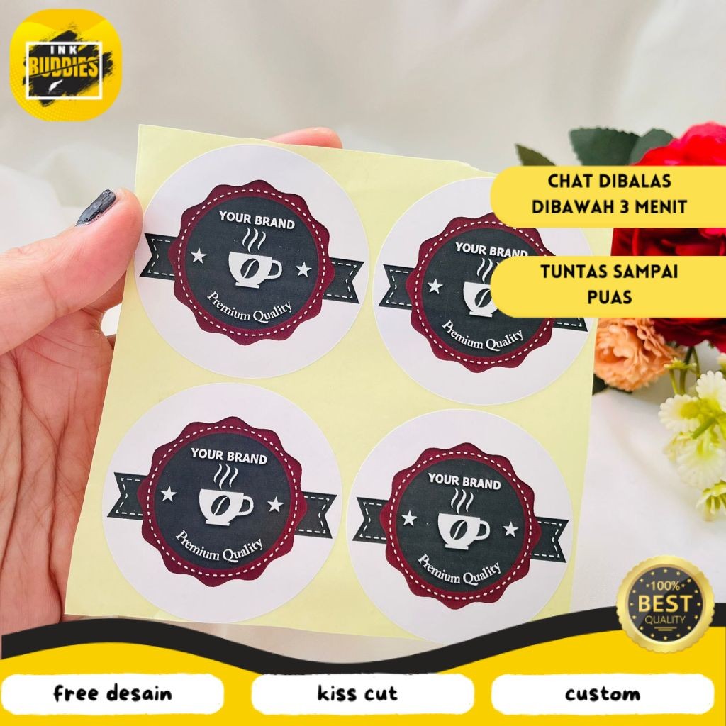 Jual INB 2-4 Cetak Sticker Label Minuman Murah Tema Kopi Stiker Kemasan ...