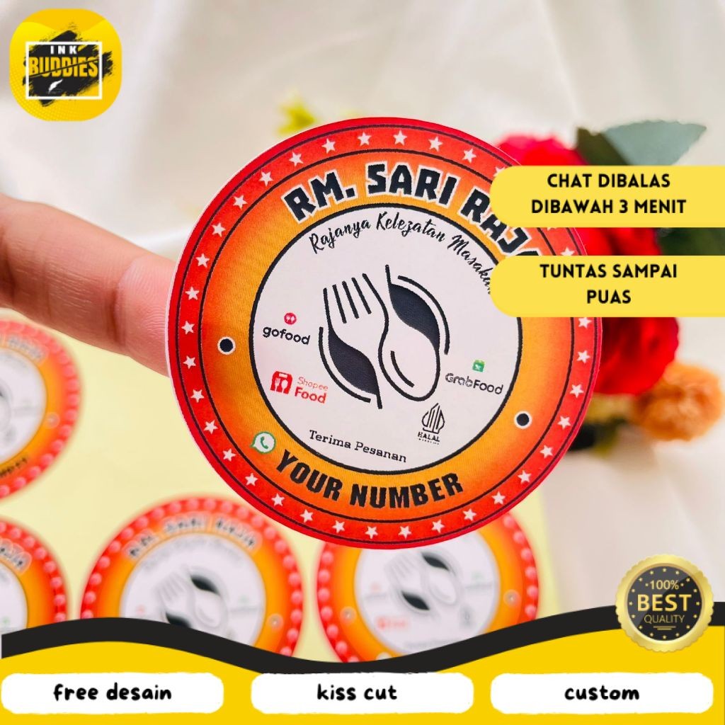 Jual INB 2-4 Sticker Warung Nasi Warnas Label Logo Rumah Makan Stiker ...