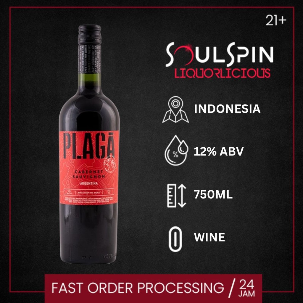Jual Plaga Cabernet Sauvignon Red Wine 750ml | Shopee Indonesia