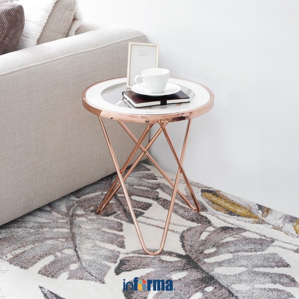 Jual Informa Nicole Meja Sisi Bundar End Table Meja Kecil Aesthetic ...