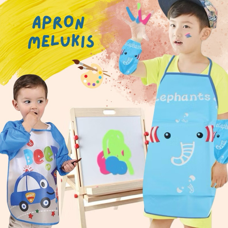 Jual APRON melukis ANAK / celemek Anak Melukis Berkebun Karakter Kartun ...