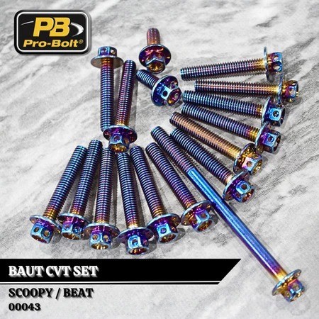 Jual Baut CVT Set Motor Beat Scoopy Stainless Steel Probolt Baut CE PB ...
