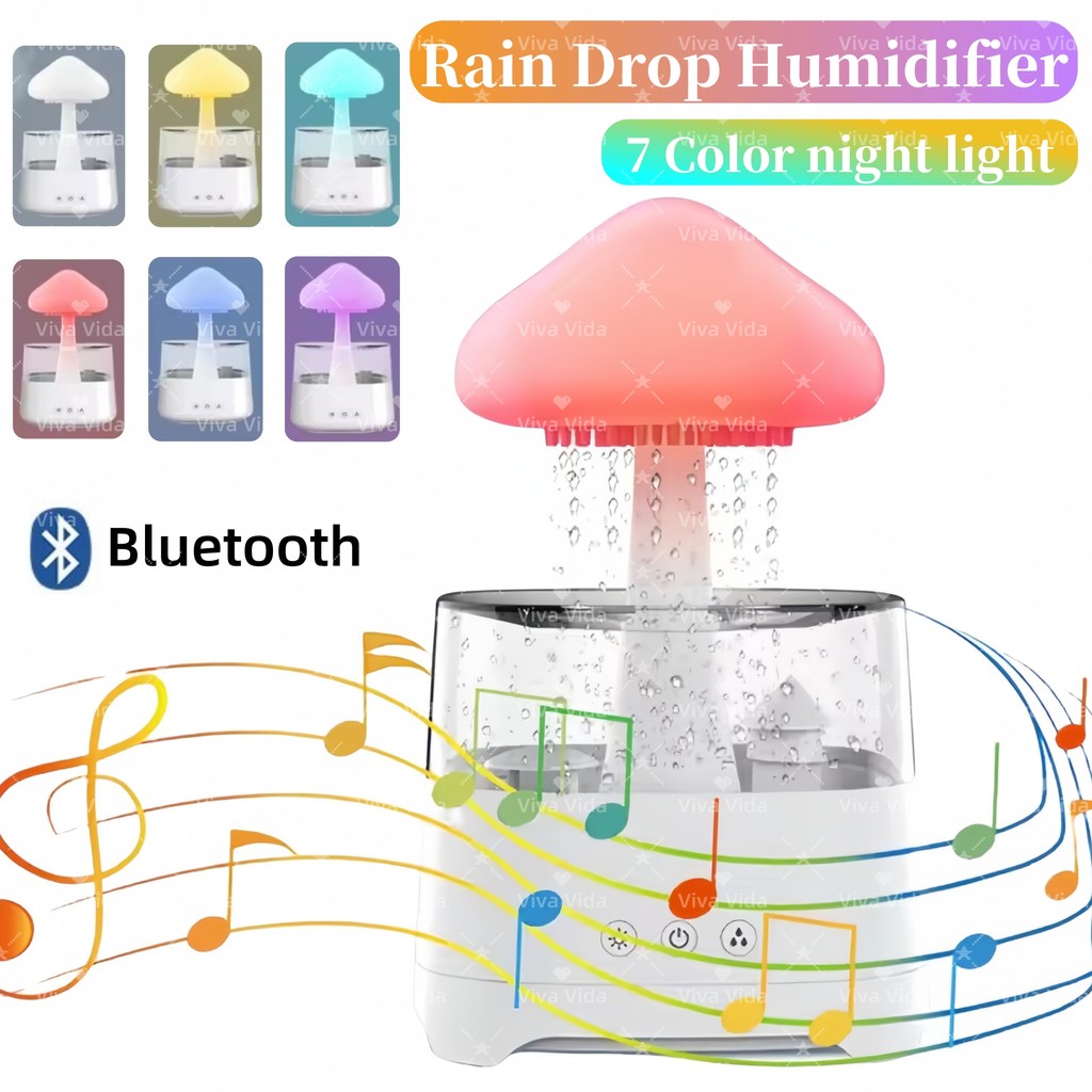 Jual Viva Rain Drop Humidifier dengan Remote 7 Warna Lampu Led Diffuser ...
