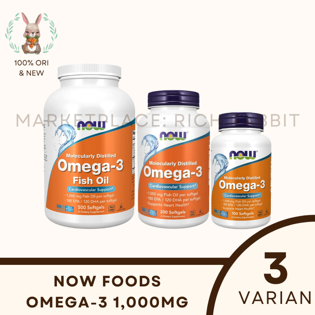 Jual Now Foods NowFoods Omega-3 Molecularly Distilled, Rich Rabbit 100% ...