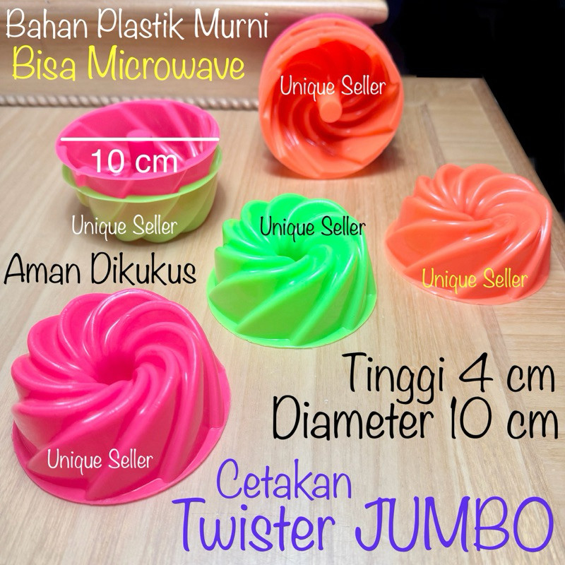 Jual [Isi12] Cetakan Twister Besar Jumbo Plastik 10 cm / Cetakan Puding ...