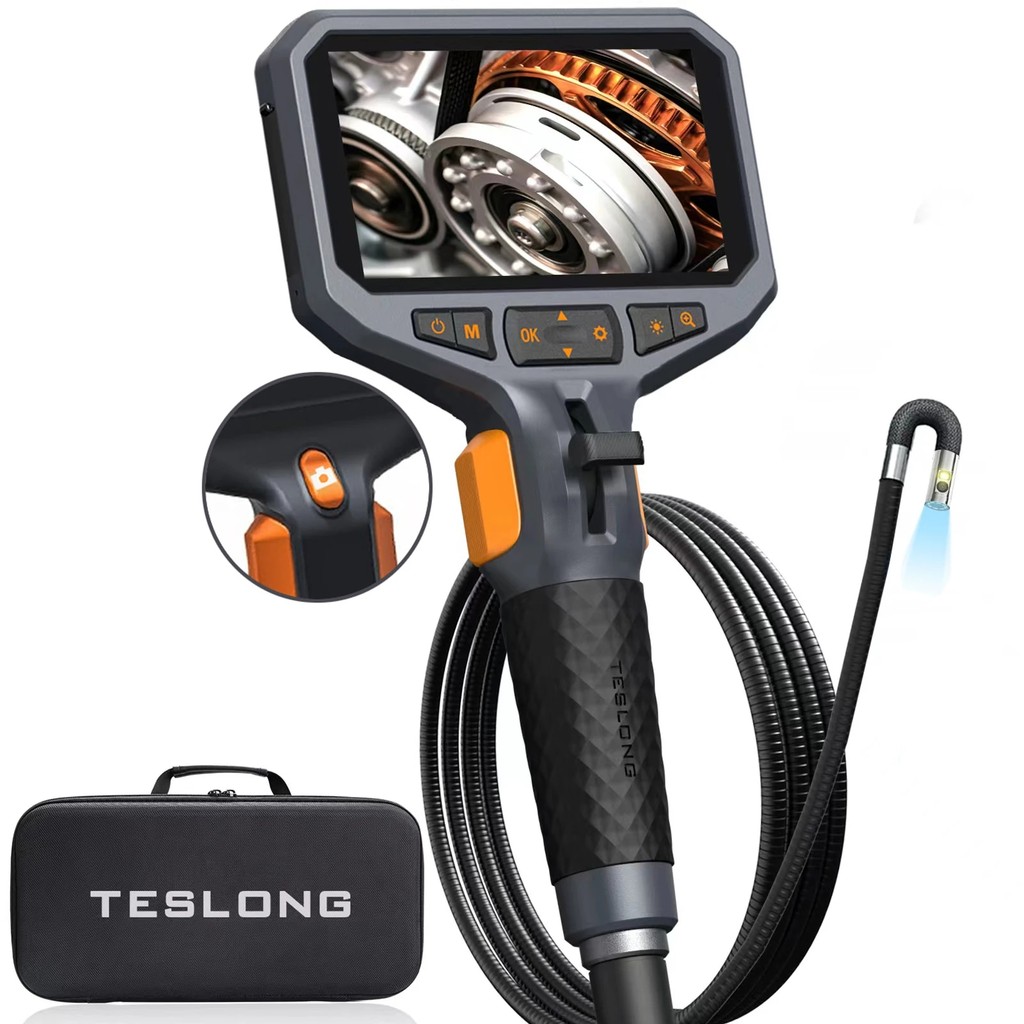 Jual TESLONG TD450S 8.5MM Dual Lens Articulating Borescope 1080P 5 Inch ...