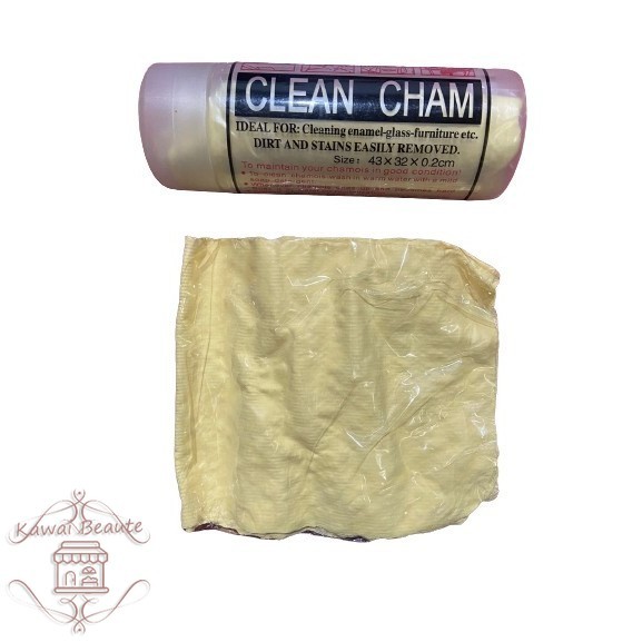 Jual KAIN LAP KANEBO 43x32x0,2cm CLEAN CHAM + TABUNG Lap Chamois SERAP ...