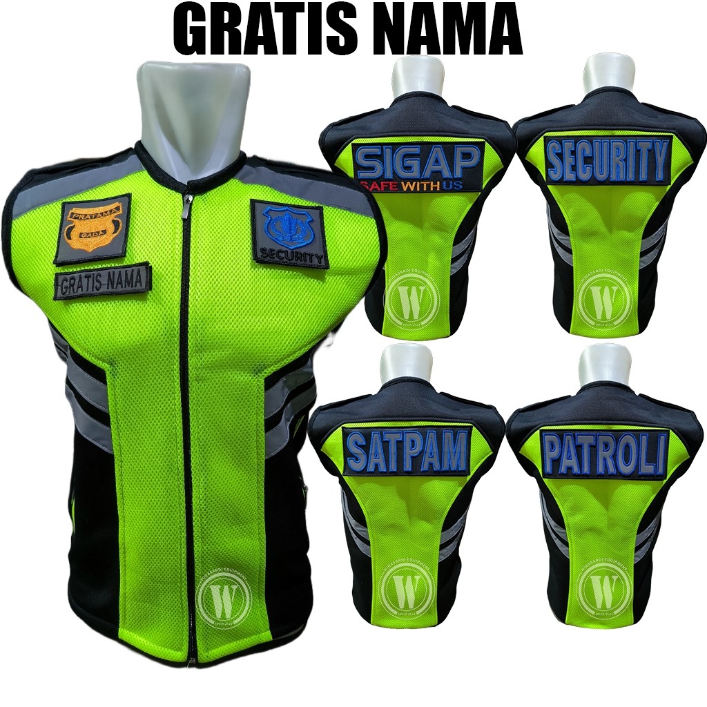 Jual Rompi Satpam Security DoubleMesh Tebal Stabilo Iga Hitam Terbaru ...