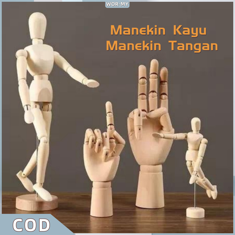 Jual WORMYManekin Kayu Manekin Tangan Pajangan Action Meja Patung ...
