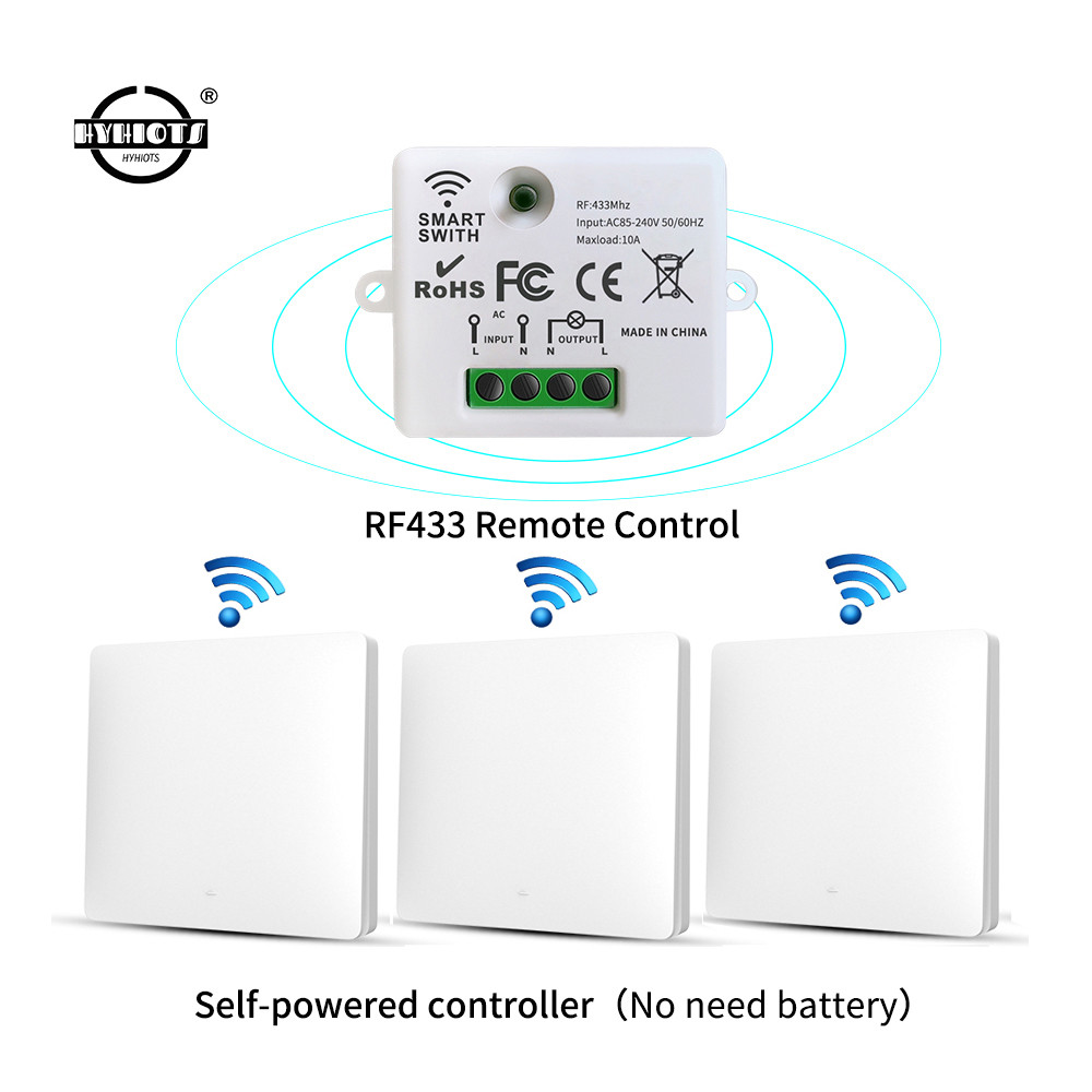 Jual LVGEMSS Smart Wireless Switch RF433 Self-Powered Push Button Wall ...