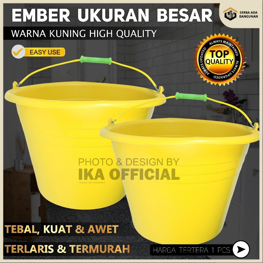 Jual SAB Ember Plastik WARNA JUMBO BESAR & KECIL KUNING Ember Cor Anti ...