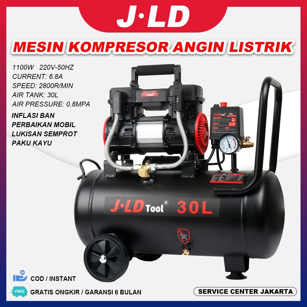 Jual JLD Mesin Kompresor Angin Listrik 0.8HP Kompresor listrik 30L ...