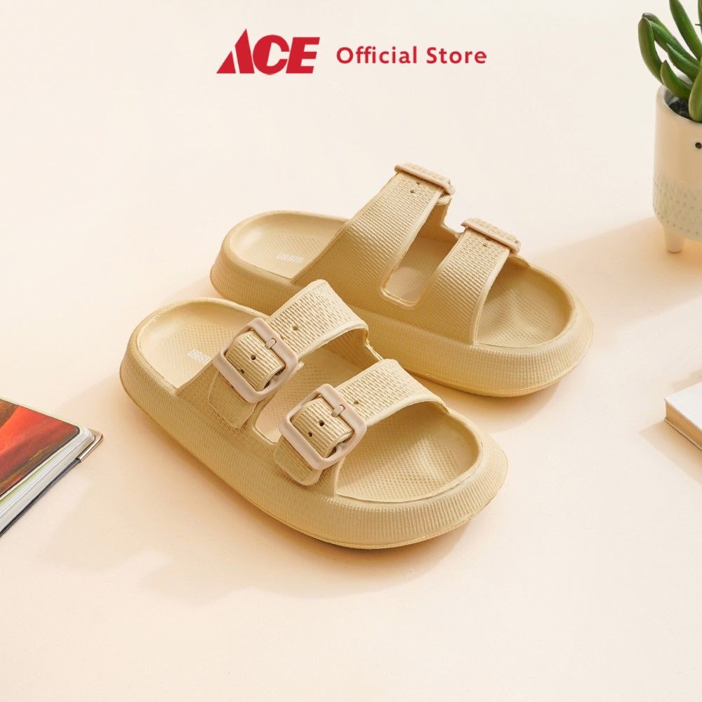 Jual Ataru Ukuran 36 Sandal Slides Thick Double Buckle - Krem Beige ...