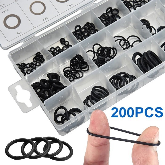 Jual Set 200 Pcs Karet Seal O Rubber O-Ring Keran Pipa Air Drat Penghubung Anti Bocor Serbaguna ...