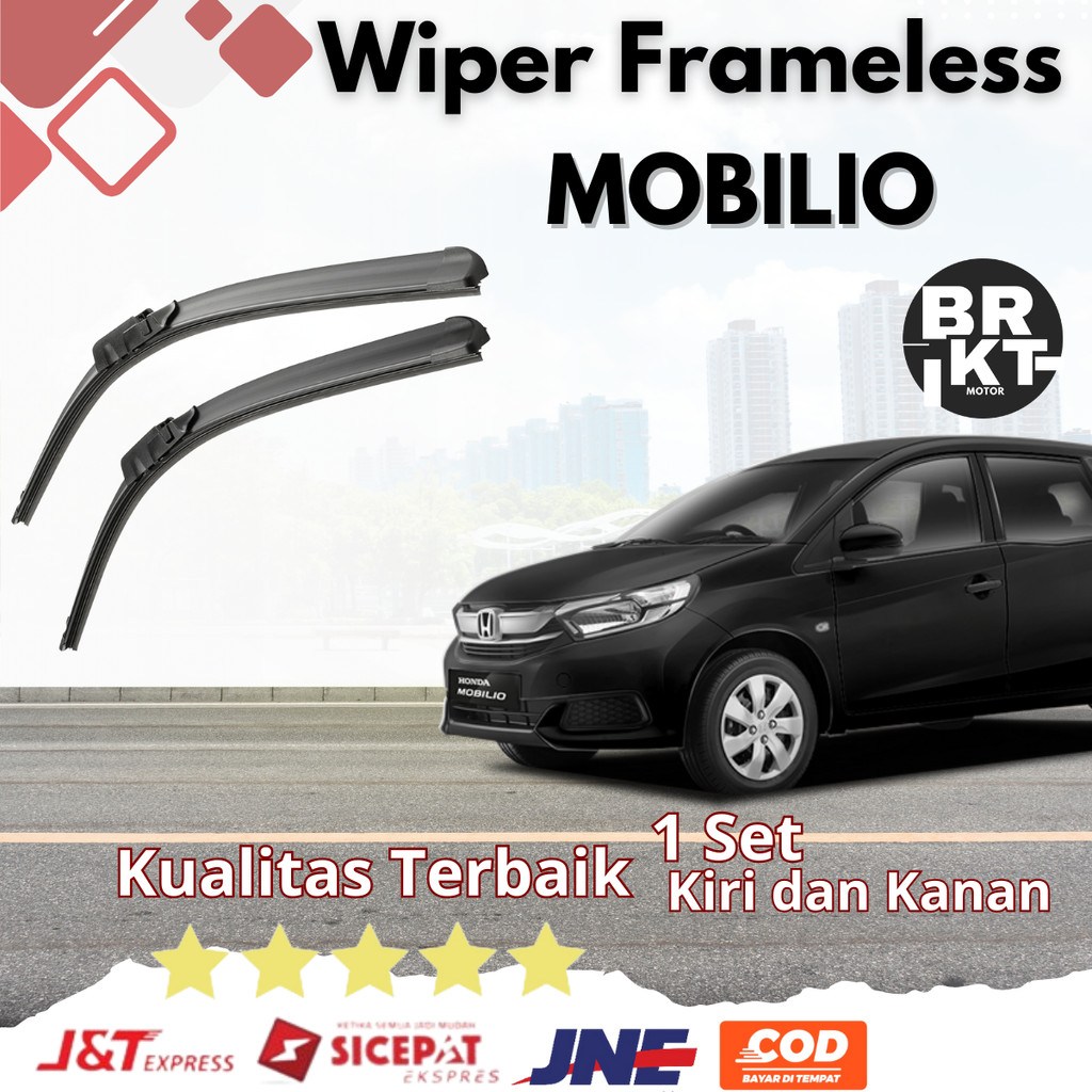 Jual [COD] Wiper Mobilio 1 Set Kiri dan Kanan / Wiper Frameless Honda ...