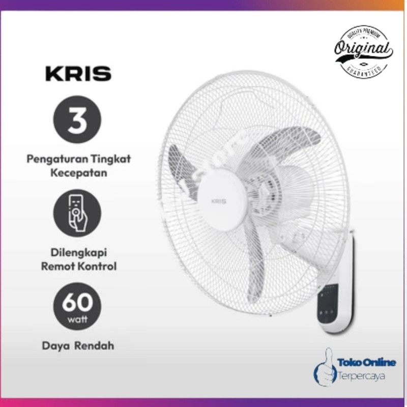Jual Kris 18 Inci Kipas Angin Dinding Dengan Remote/kipas dinding/kipas ...