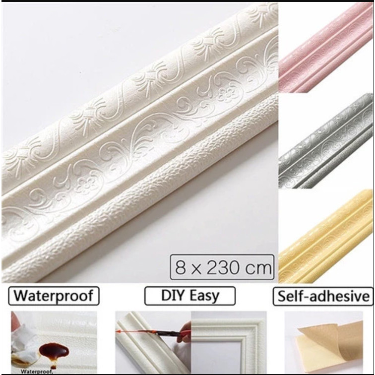 Jual List Dinding Wallpaper Wallborder Foam 3D Wallpaper List Stiker ...