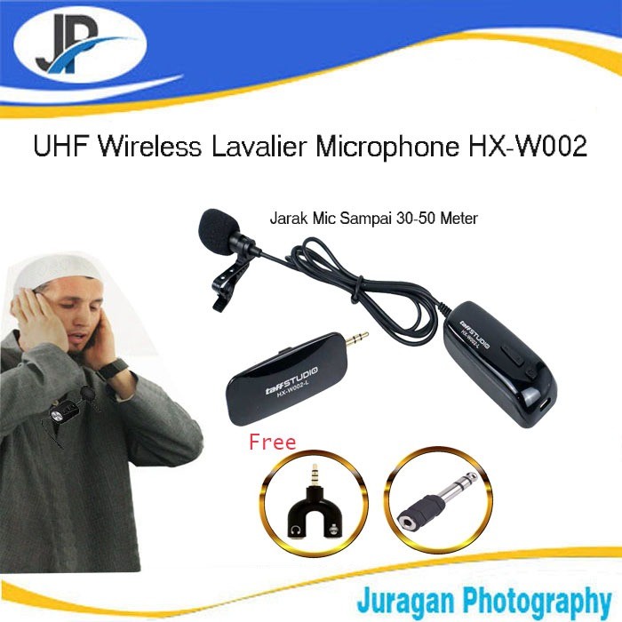 Jual Mikrofon Mic Clip On Wireless UHF Presentasi Tur Imam Masjid Musholla - Mic Tiktok - Mic ...