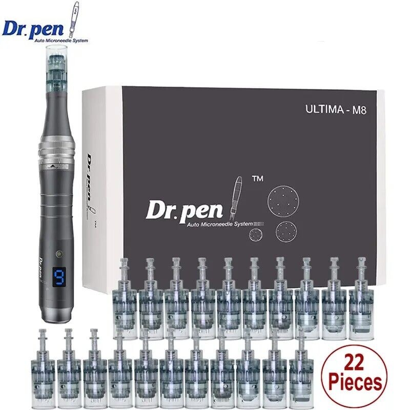 Jual Dr pen Ultima M8 Microneedling Pen Electric Wireless Dermapen M8 With 22pcs Cartridges ...