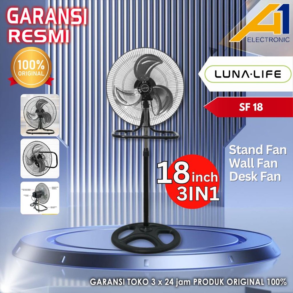 Jual LunaLife Kipas Angin SF18 / SF 18 Kipas Angin 3IN1 Besi 18 Inch 80 ...