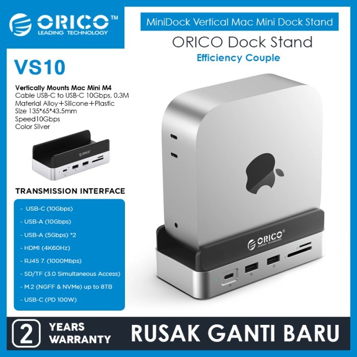 Jual ORICO MiniDock and Stand Compatibility with Mac Mini M4, 10-in-1 ...