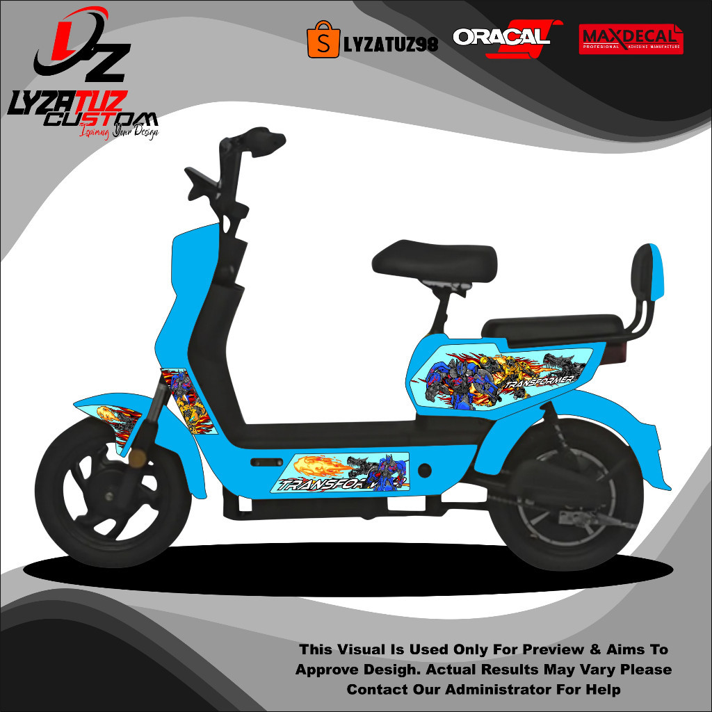 Jual STIKER STRIPING TRANSFORMER SEPEDA LISTRIK Uwinfly Df7, D7S, D7D ...